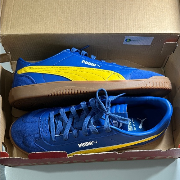Puma | Shoes | Puma Royal Blue And Bright Yellow Sneakers | Poshmark